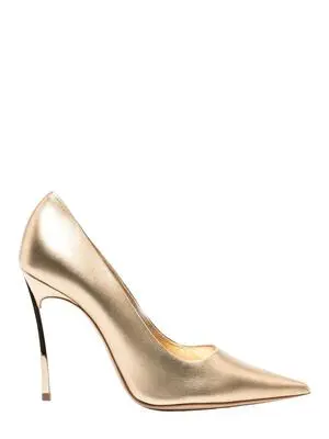 Casadei Blade 100mm Metallic Pumps - Gold