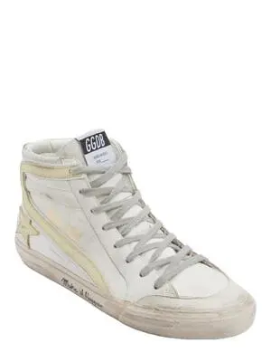 GOLDEN GOOSE Slide High-top Sneakers - White/ Yellow