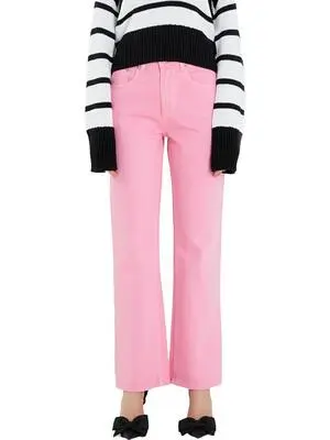 English Factory Wide Leg Jeans - Light Pink