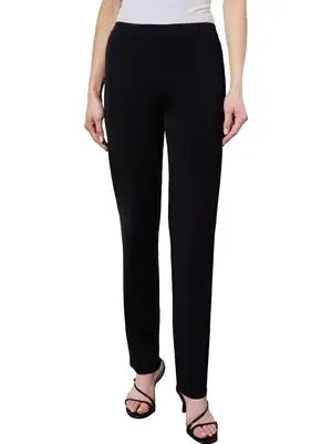 Ming Wang Straight Leg Knit Pants - Black