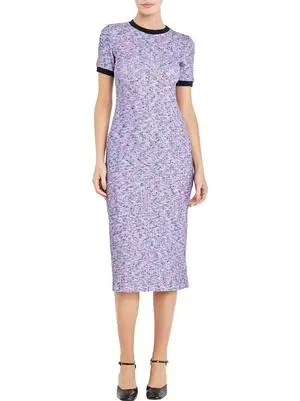 English Factory Knit Midi Dress - Blue Multi