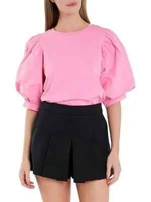 English Factory Mix Media Cotton Top - Pink