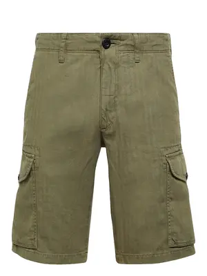 SLOWEAR Incotex Cotton And Linen Cargo Shorts - Green