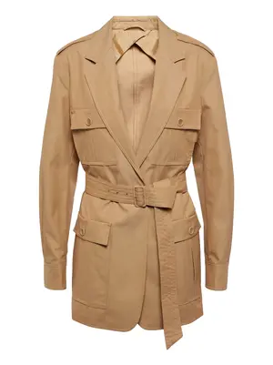 Max Mara Pacos Belted Cotton Canvas Jacket - Brown