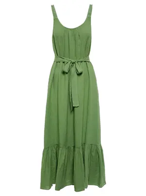 Velvet By Graham & Spencer Linen Maxi Dress - Green