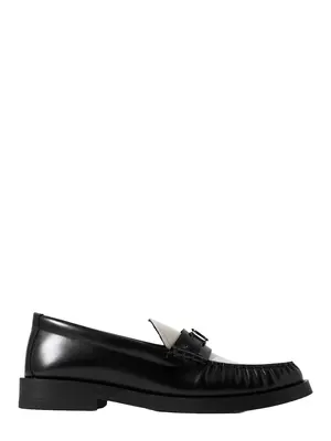 JIMMY CHOO Addie Embellished Leather Loafers - Black