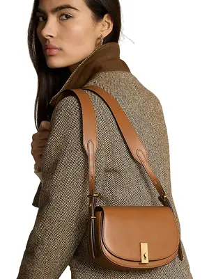 Ralph Lauren Id Calfskin Mini Saddle Bag - Tan