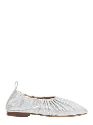 MANSUR GAVRIEL Ruched Ballerina - Crinkled Silver