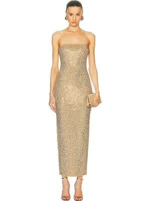 Retrofete Boa Dress - Iridescent Gold