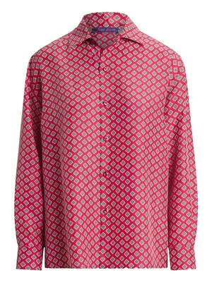 Ralph Lauren Cagney Printed Silk Blouse - Pink