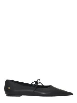 ANINE BING Nikki Leather Ballerina Flats - Black