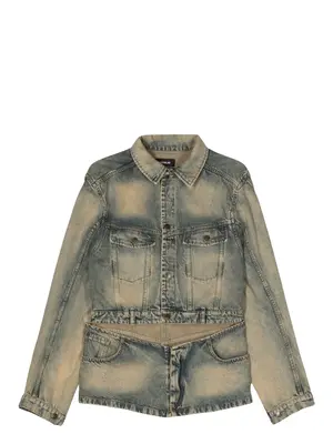 EGONLAB Cut-out Detail Denim Jacket - Blue