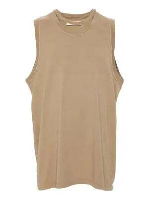 PAURA Hugo Cut-out Detail Tank Top - Brown