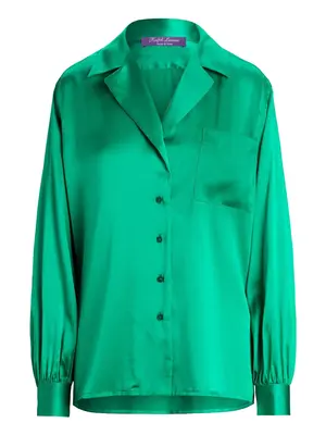 RALPH LAUREN Ralph Lauren Collection Roslin Stretch-Silk Shirt