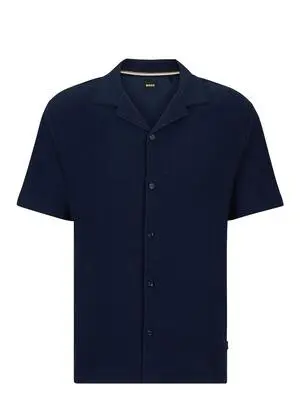 BOSS Short-sleeve Cotton Shirt - Blue