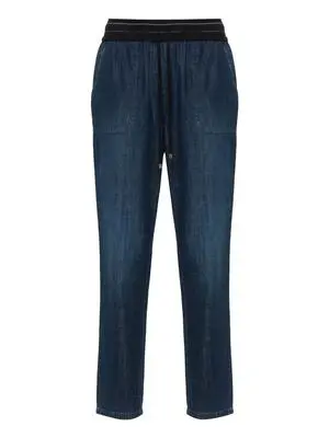 Lorena Antoniazzi Drawstring Tapered Jeans - Blue