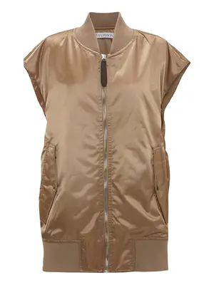 JW Anderson Satin-finish Bomber Gilet - Neutrals