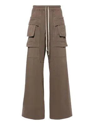 Rick Owens Ribbed-panels Drawstring Track Pants - Grey