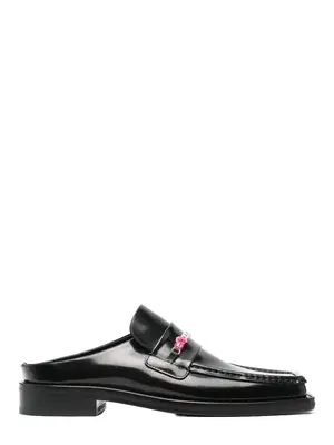 Martine Rose Bead Chain Leather Loafers - Black