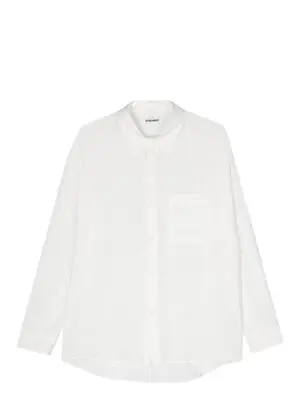 Attachment Crinkled Long-sleeve Shirt - White