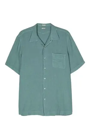 Massimo Alba Poplin Linen Shirt - Green