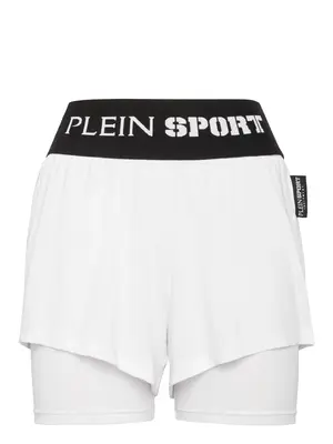 PLEIN SPORT Logo Waistband Shorts - White