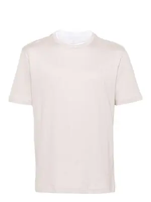 Eleventy Layered Cotton T-shirt - Neutrals
