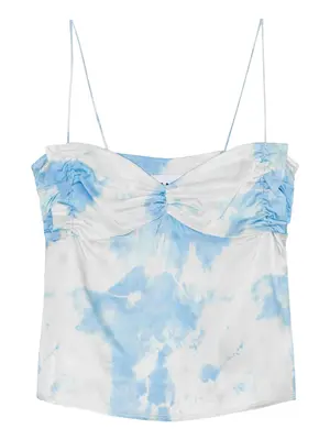 GANNI GANNI Tie-Dye Satin Top