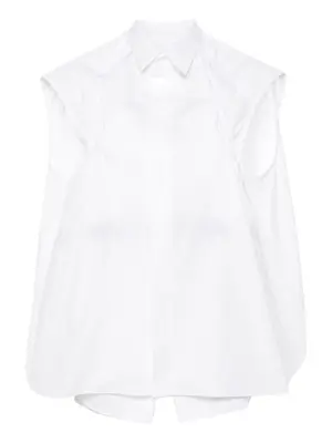 Sacai Layered-design Sleeveless Blouse - White