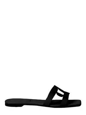 Simkhai Monogram Leather Sandals - Black
