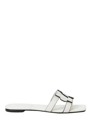 Simkhai Monogram Leather Sandals - Ivory