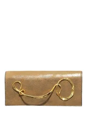 Alexis Bittar Twisted Handle Clutch - Antique Gold/gold