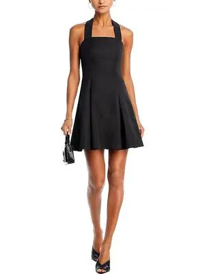 Aqua Aqua Halter Mini Dress - Exclusive Black