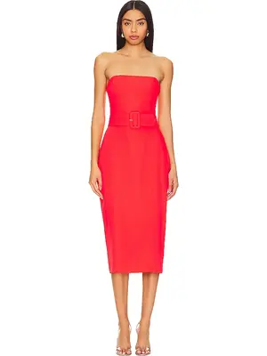 Amanda Uprichard Fae Midi Dress - Crimson