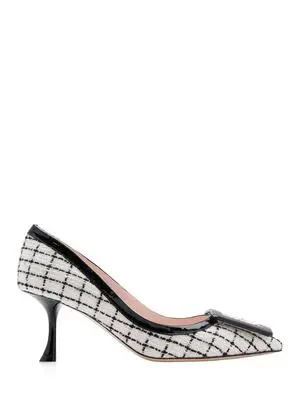 ROGER VIVIER Viv In The City Tweed Pumps - Black,white