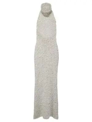 Valentino Garavani Silk Bouclé Maxi Dress - Grey