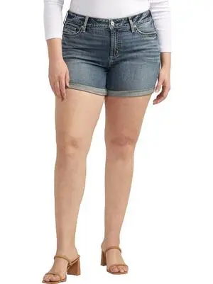 SILVER JEANS CO. Suki Mid Rise Denim Shorts - Indigo