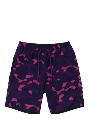 A BATHING APE Color Camo Shark Reversible Shorts - Purple
