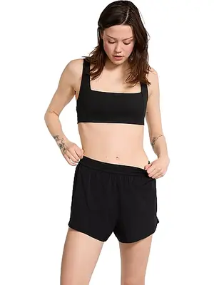 Pink Tech Stretch Running Shorts Black
