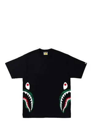 A BATHING APE Camo Side Shark Tee Shirt - Black/green
