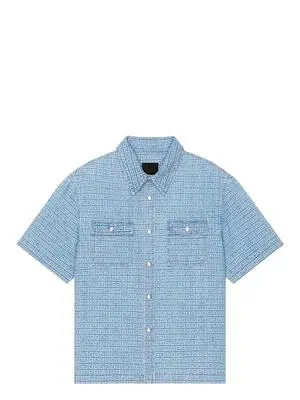 Givenchy Shortsleeve Boxy Fit Denim Shirt - Blue