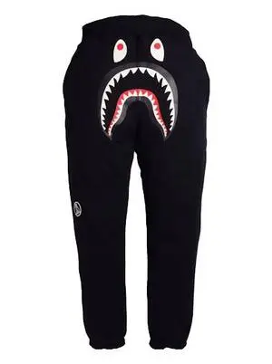 A BATHING APE X Ovo Woodland Camo Shark Reversible Sweatpants - Black