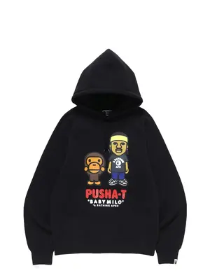 A BATHING APE X Pusha T Baby Milo Pullover Hoodie - Black