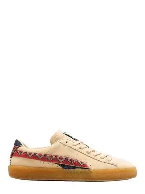 PUMA Suede Crepe Pattern Sneakers - Light Sand/gum/red