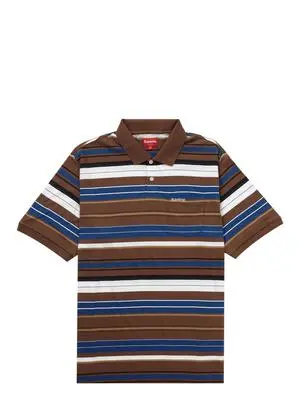 Supreme Stripe Polo Shirt - Brown