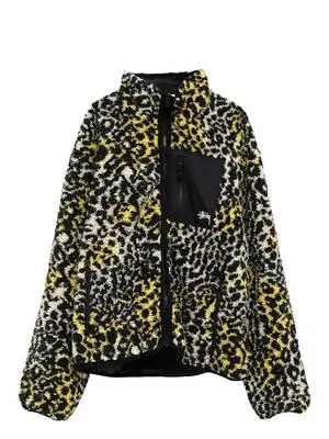 StÜssy Sherpa Reversible Jacket - Yellow Leopard