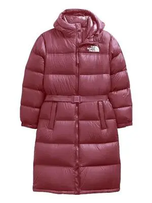 The North Face Nuptse Belted Long Parka - Wild Ginger