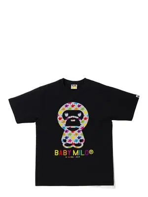 A BATHING APE Sta Pattern Baby Milo Tee Shirt - Black