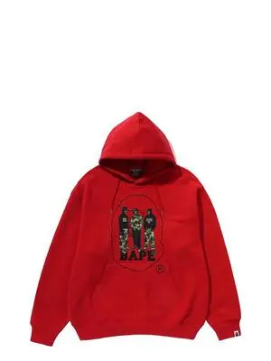 A BATHING APE Graphic Pullover Hoodie - Red