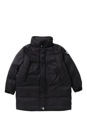 A BATHING APE Long Relaxed Fit Down Jacket - Black